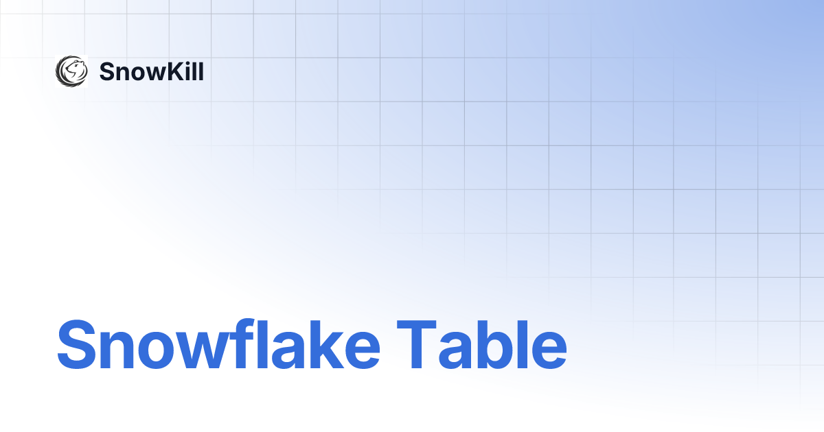 Snowflake Table | SnowKill